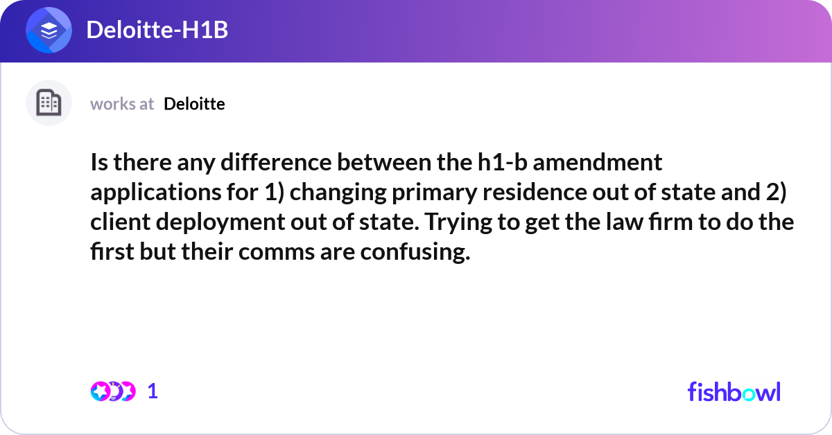 Is there any difference between the h1-b amendment... | Fishbowl