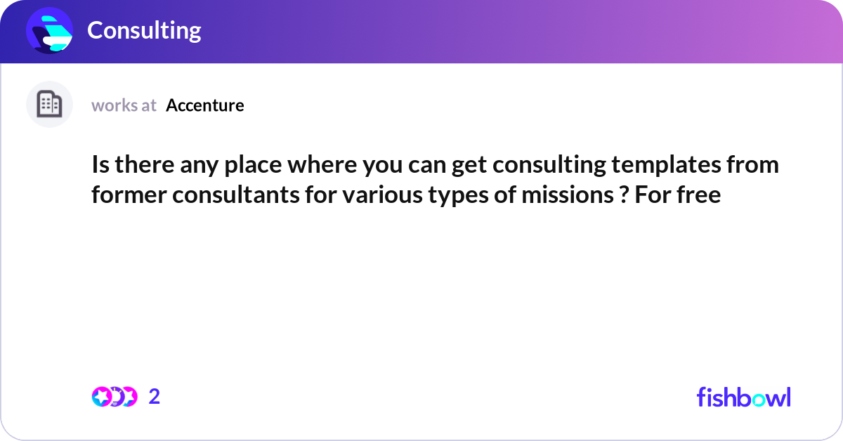 Is there any place where you can get consulting te... | Fishbowl