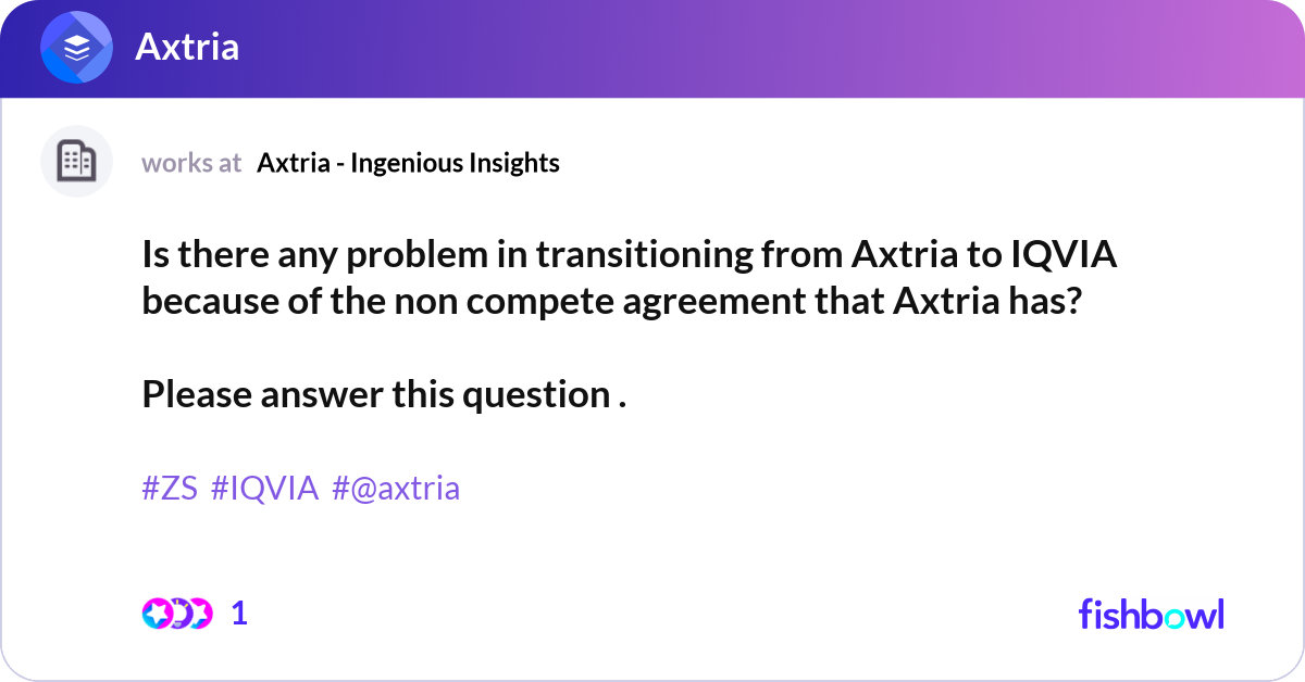 Is there any problem in transitioning from Axtria ... | Fishbowl