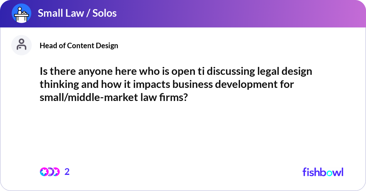Is there anyone here who is open ti discussing leg... | Fishbowl