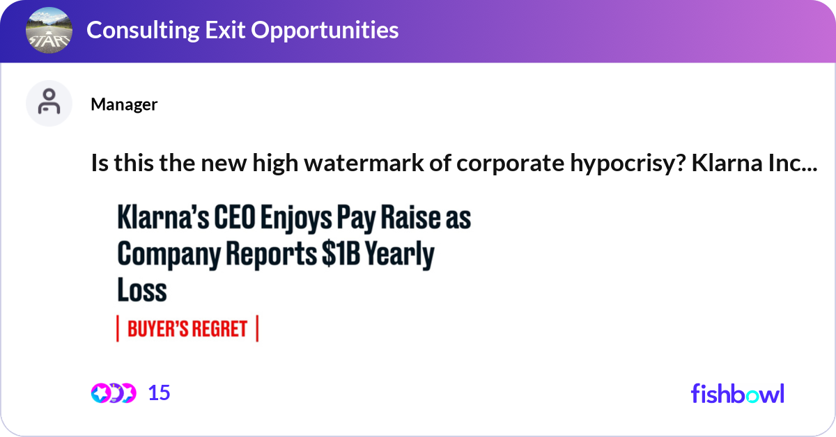 Is this the new high watermark of corporate hypocr... | Fishbowl