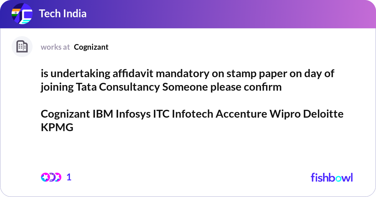 is undertaking affidavit mandatory on stamp paper ... | Fishbowl