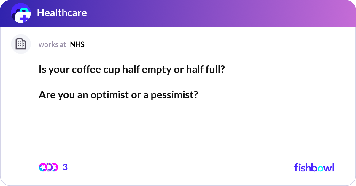 Is your coffee cup half empty or half full? Are y... | Fishbowl
