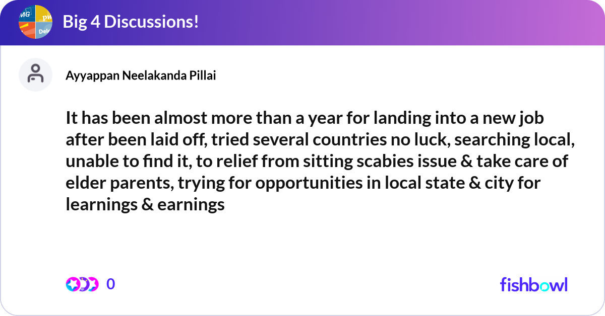 It has been almost more than a year for landing in... | Fishbowl