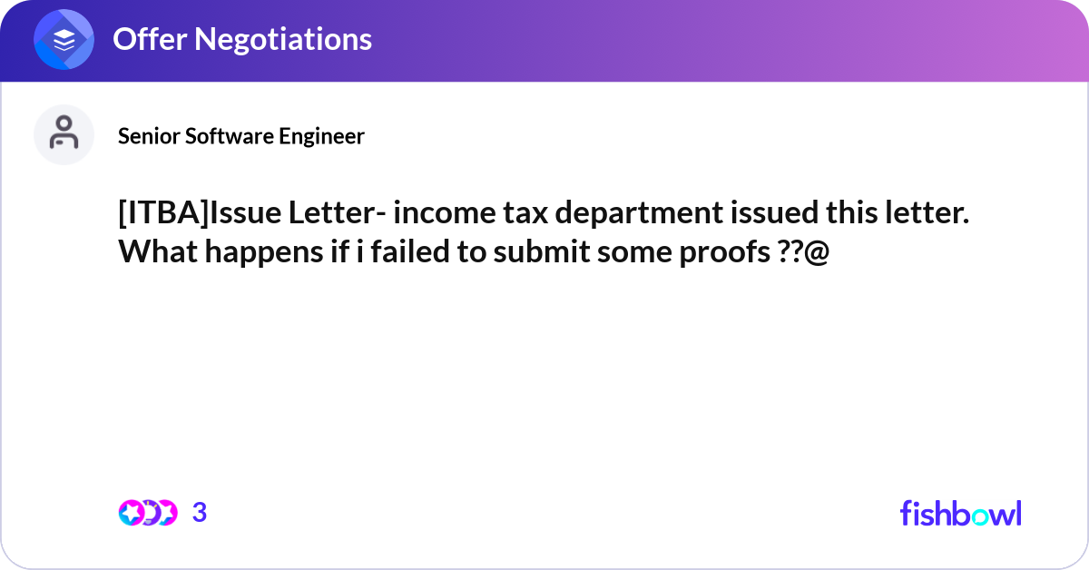 [ITBA]Issue Letter- income tax department issued t... | Fishbowl