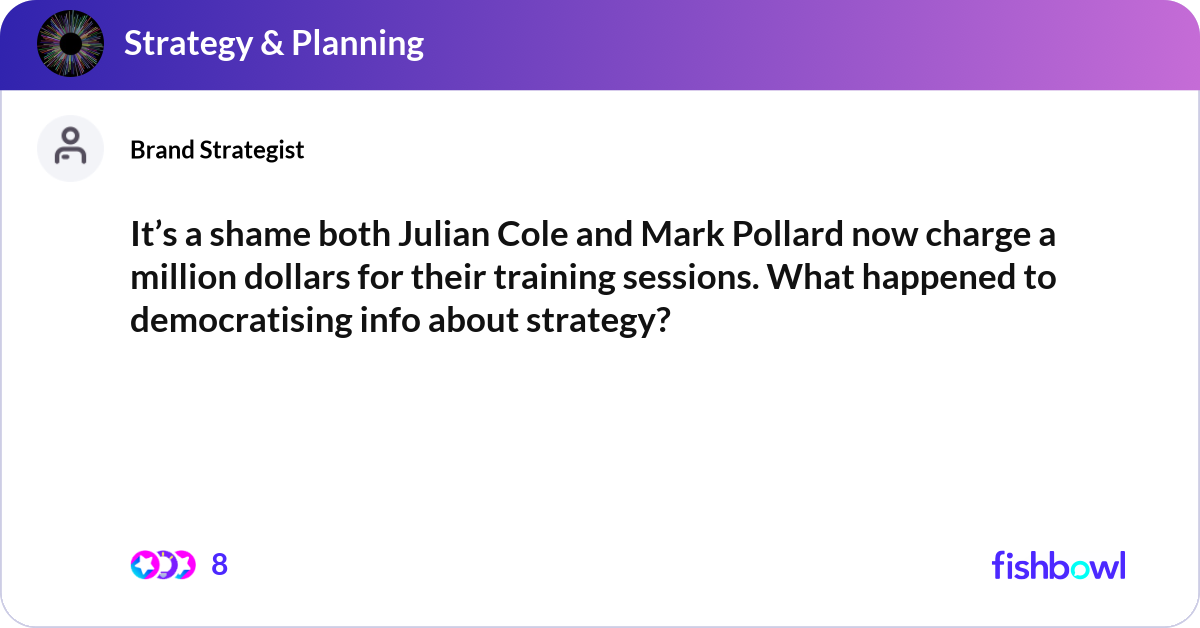 It’s a shame both Julian Cole and Mark Pollard now... | Fishbowl