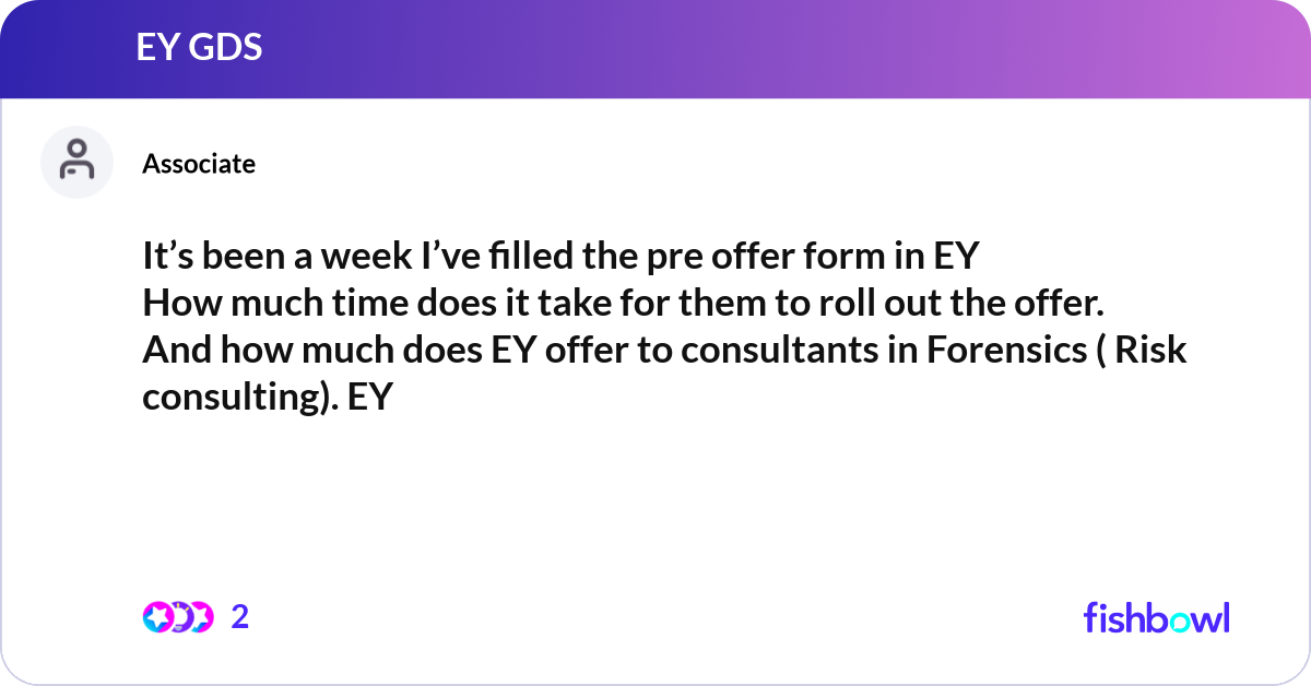 It’s been a week I’ve filled the pre offer form in... | Fishbowl