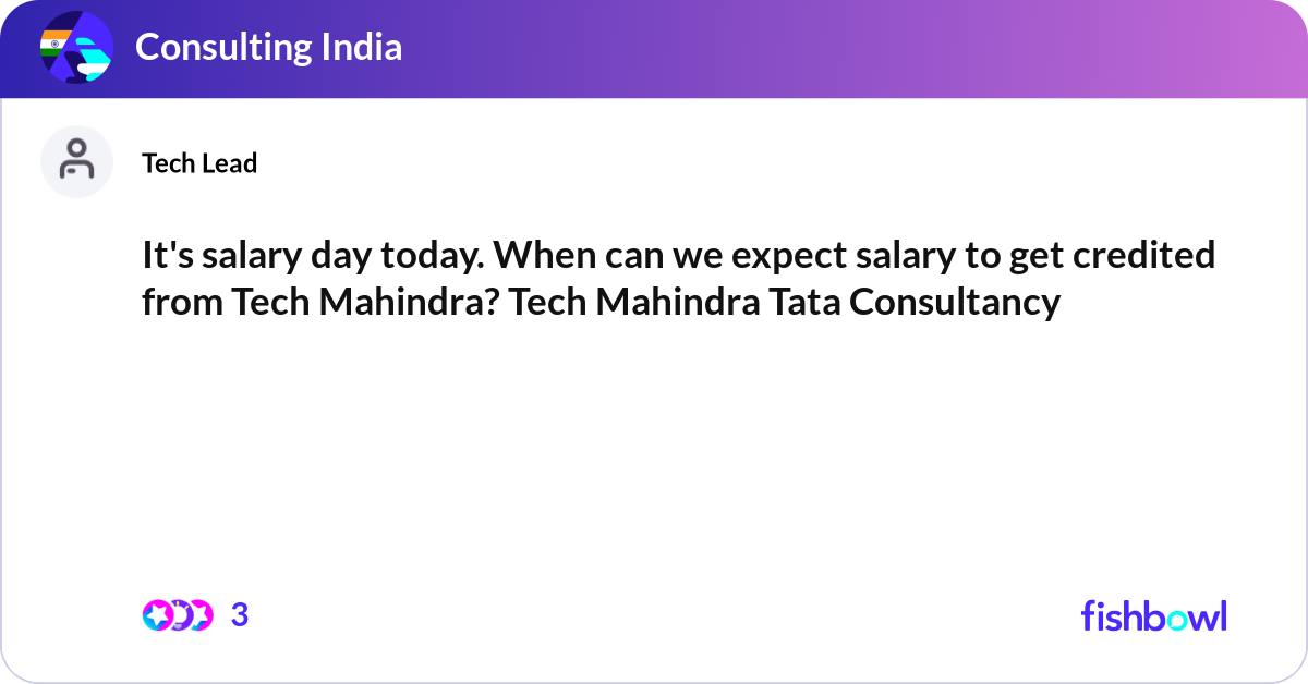 It's salary day today. When can we expect salary t... | Fishbowl