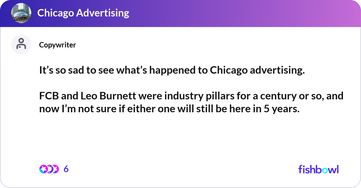 It’s so sad to see what’s happened to Chicago adve... | Fishbowl