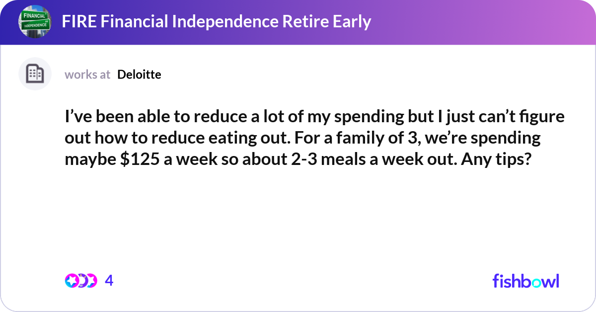 I’ve been able to reduce a lot of my spending but ... | Fishbowl