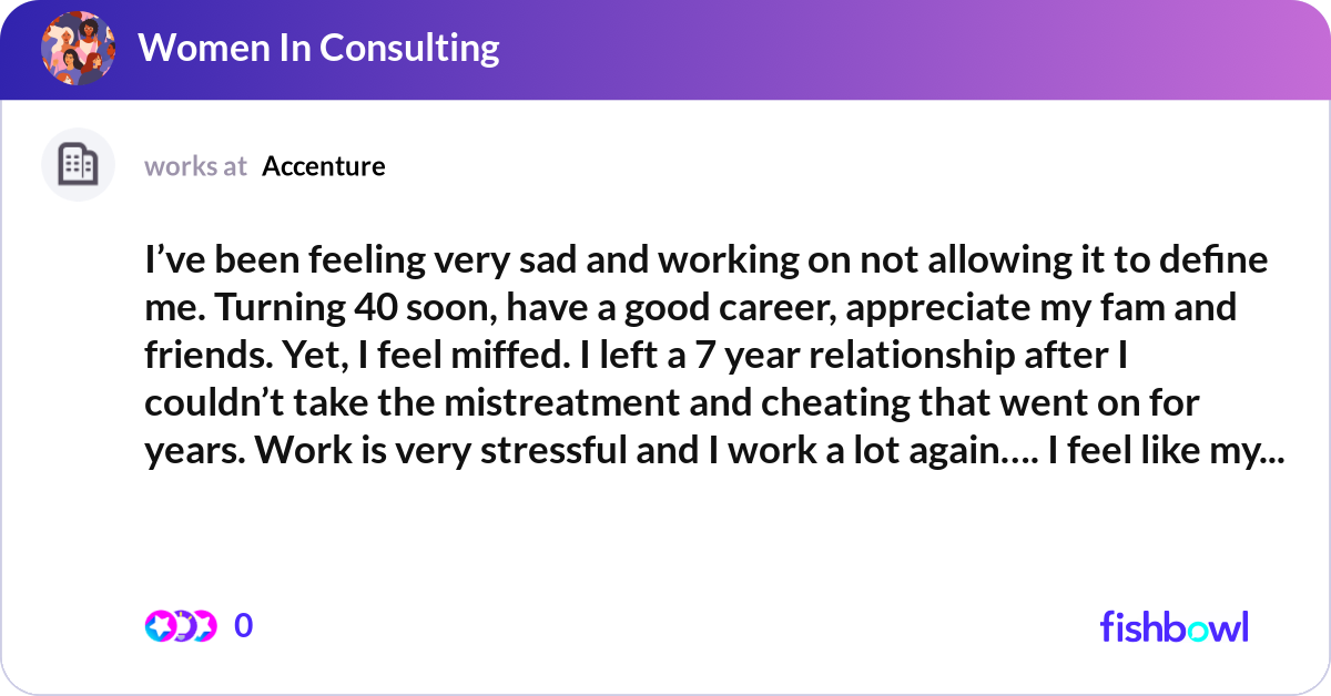 I’ve been feeling very sad and working on not allo... | Fishbowl