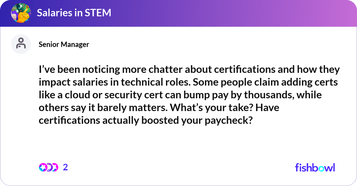 I’ve been noticing more chatter about certificatio... | Fishbowl