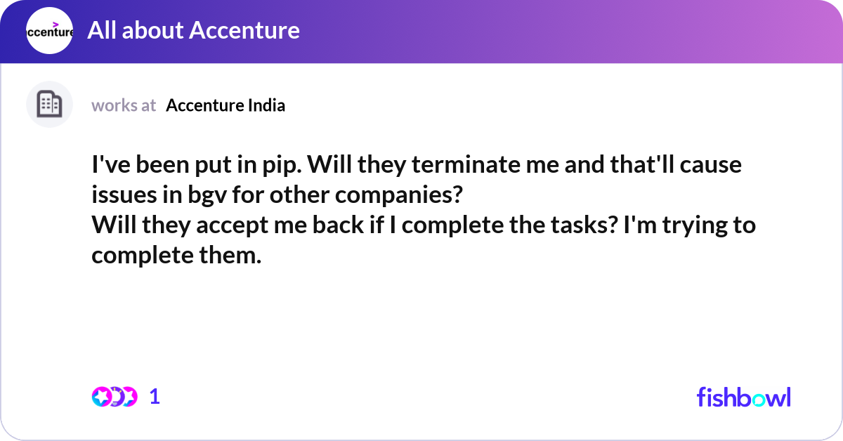 I've been put in pip. Will they terminate me and t... | Fishbowl