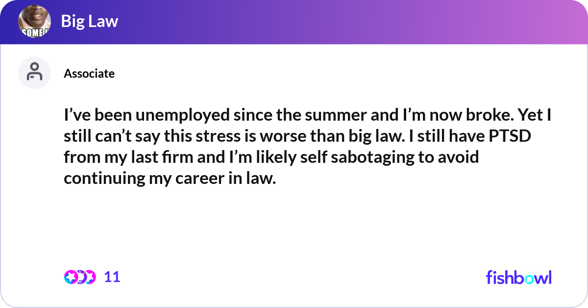 I’ve been unemployed since the summer and I’m now ... | Fishbowl