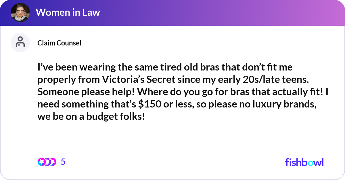 I’ve been wearing the same tired old bras that don... | Fishbowl