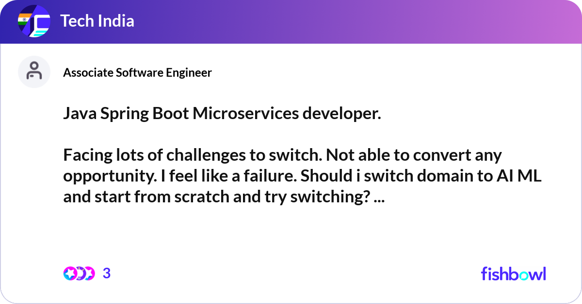 Java Spring Boot Microservices developer. Facing... | Fishbowl