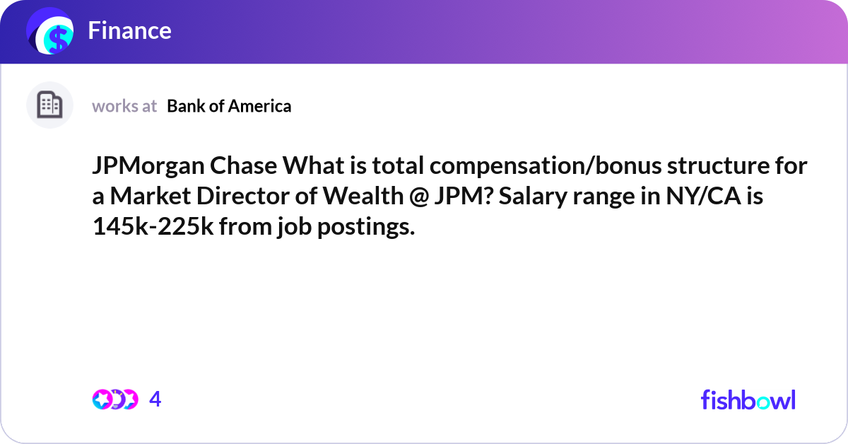 JPMorgan Chase What is total compensation/bonus st... | Fishbowl