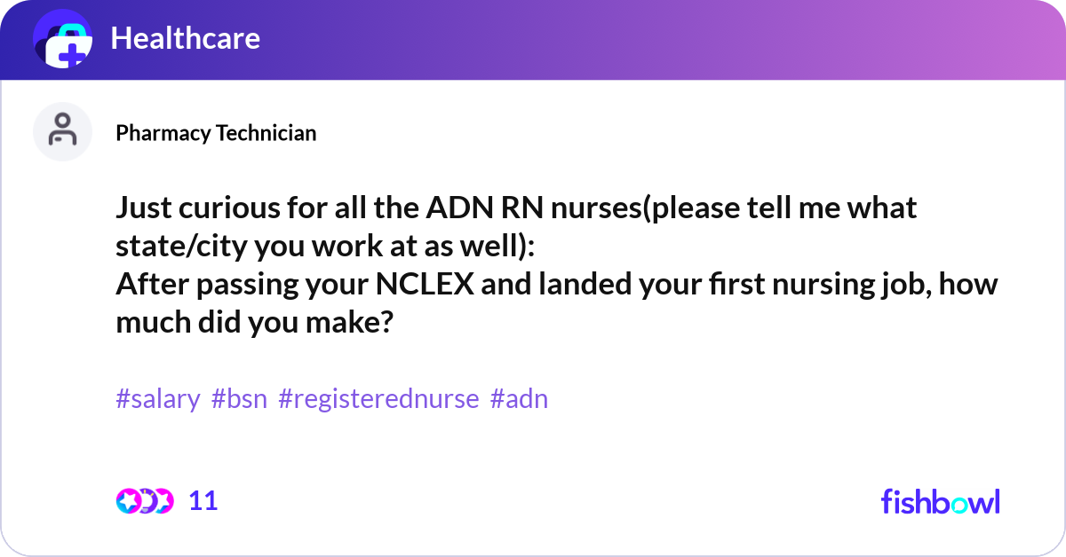 Just curious for all the ADN RN nurses(please tell... | Fishbowl