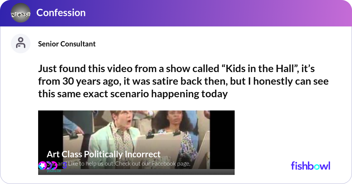 Just found this video from a show called “Kids in ... | Fishbowl