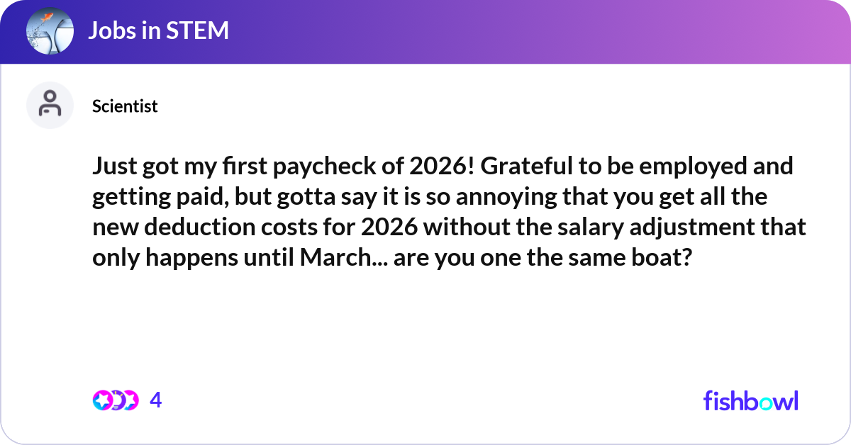 Just got my first paycheck of 2026! Grateful to be... | Fishbowl