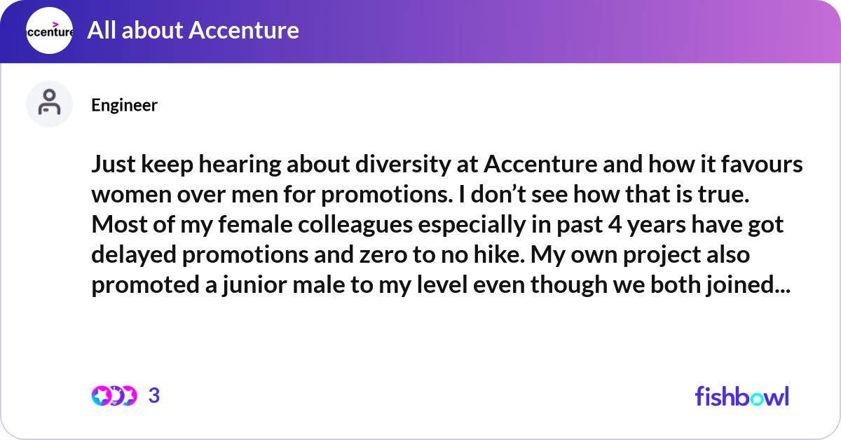 Just keep hearing about diversity at Accenture and... | Fishbowl