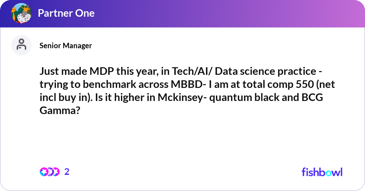 Just made MDP this year, in Tech/AI/ Data science ... | Fishbowl