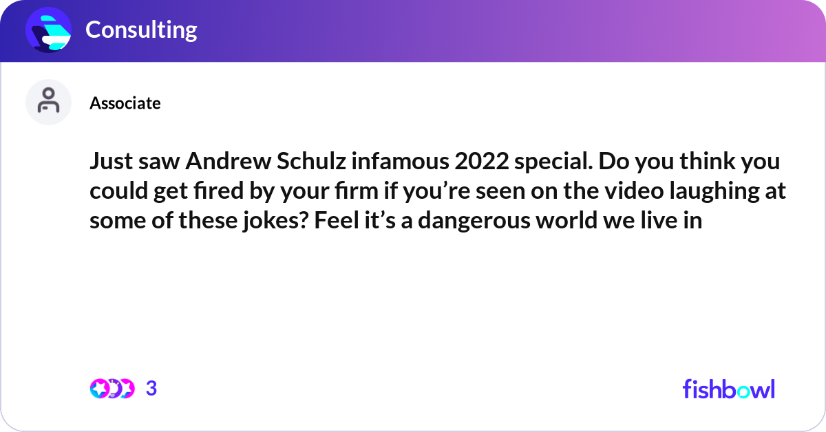 Just saw Andrew Schulz infamous 2022 special. Do y... | Fishbowl