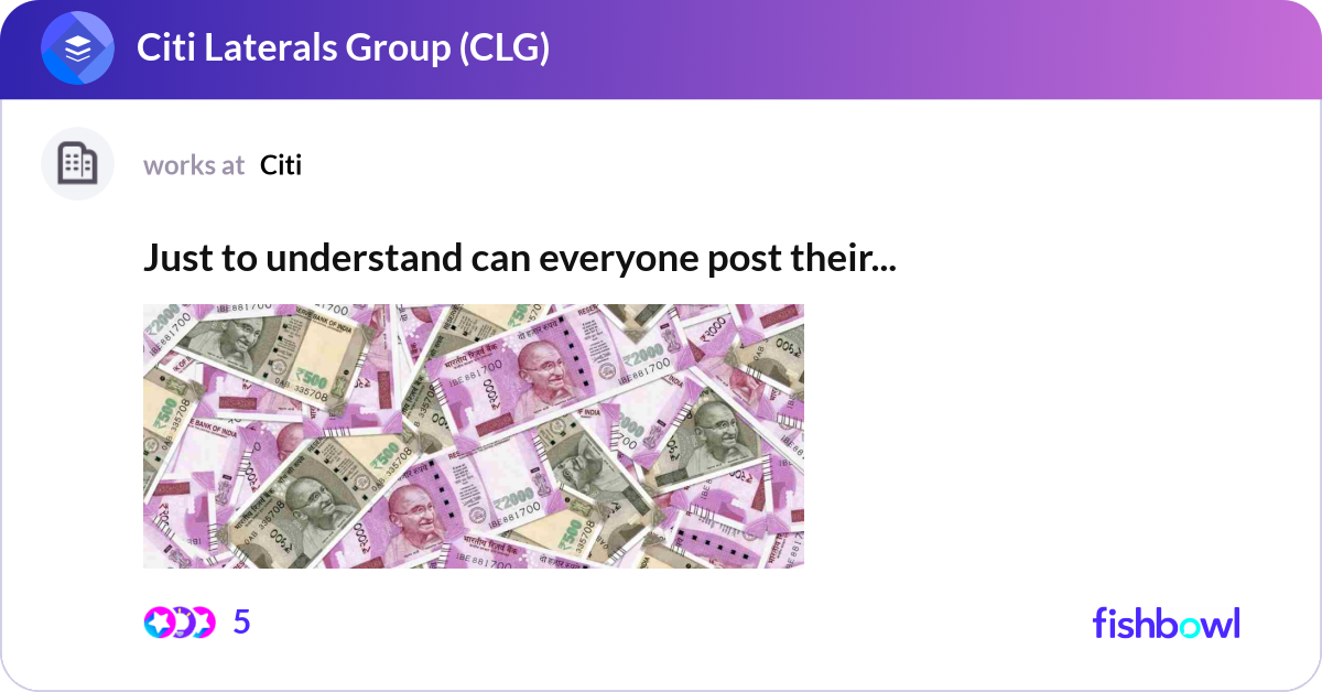 Just to understand can everyone post their - YOE -... | Fishbowl