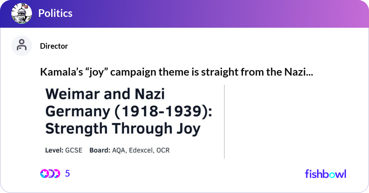 Kamala’s “joy” campaign theme is straight from the... | Fishbowl