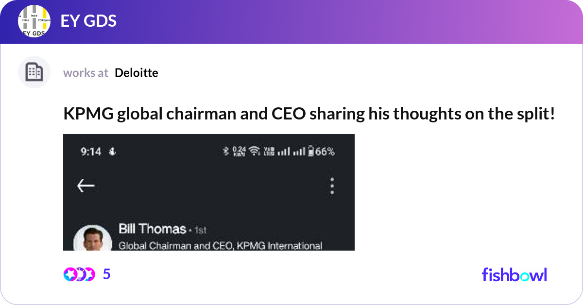 KPMG global chairman and CEO sharing his thoughts ... | Fishbowl