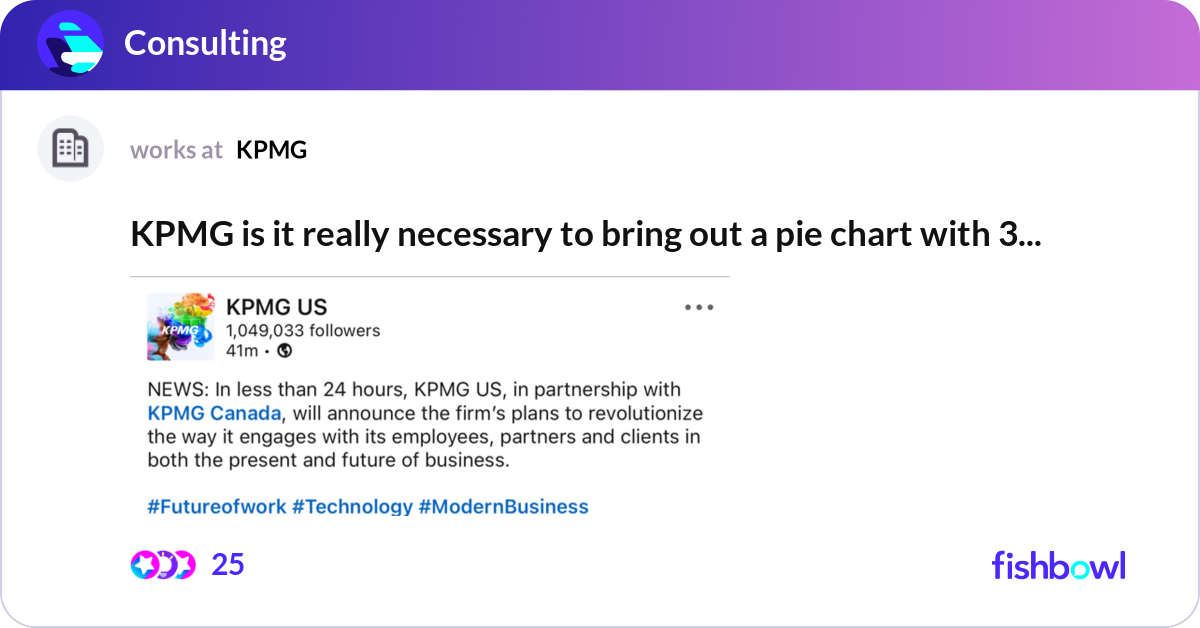 KPMG is it really necessary to bring out a pie cha... | Fishbowl