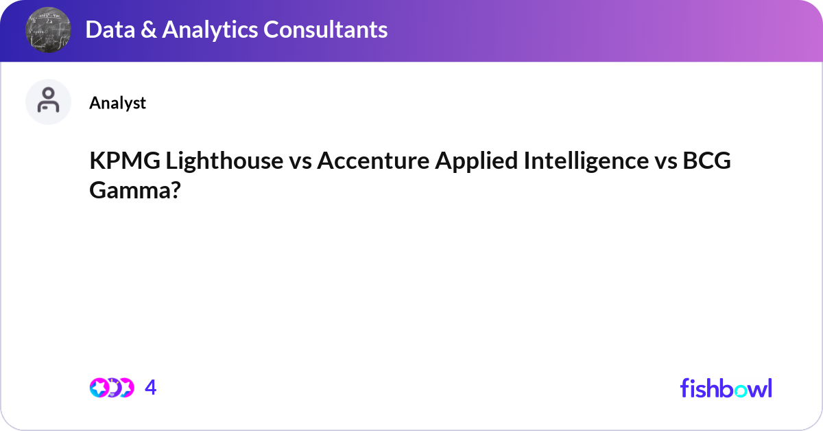 KPMG Lighthouse vs Accenture Applied Intelligence ... | Fishbowl