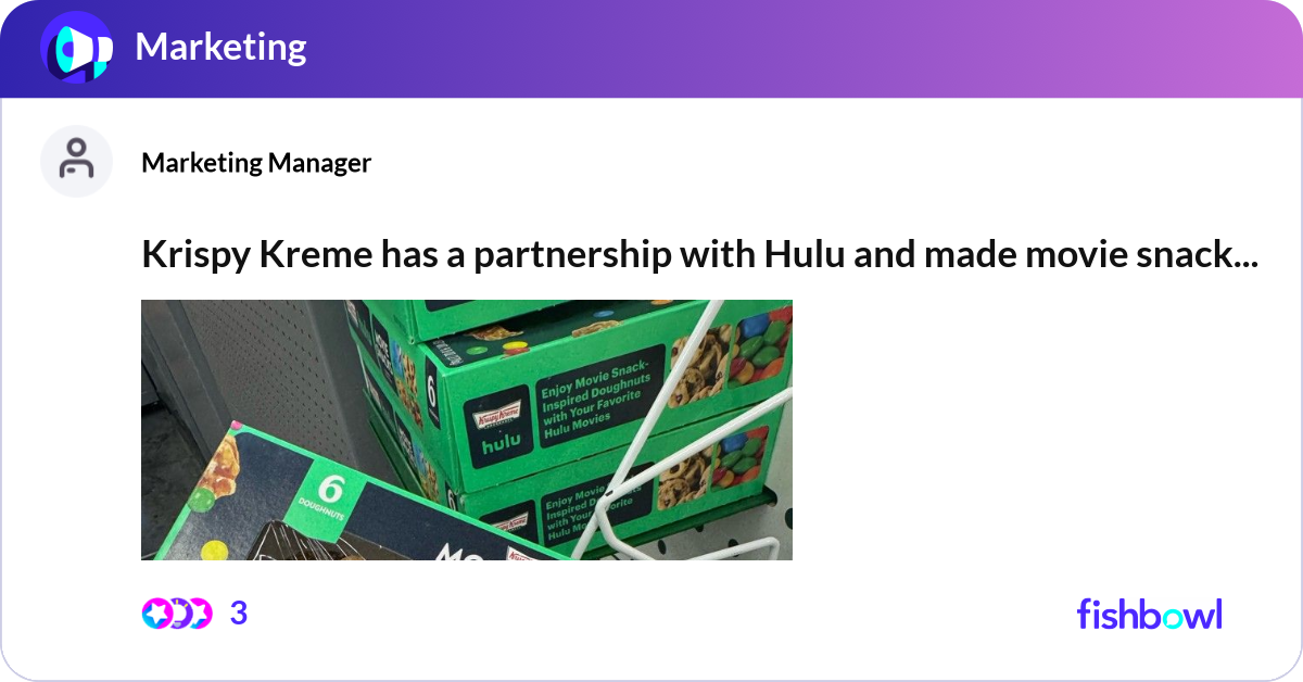 Krispy Kreme has a partnership with Hulu and made ... | Fishbowl