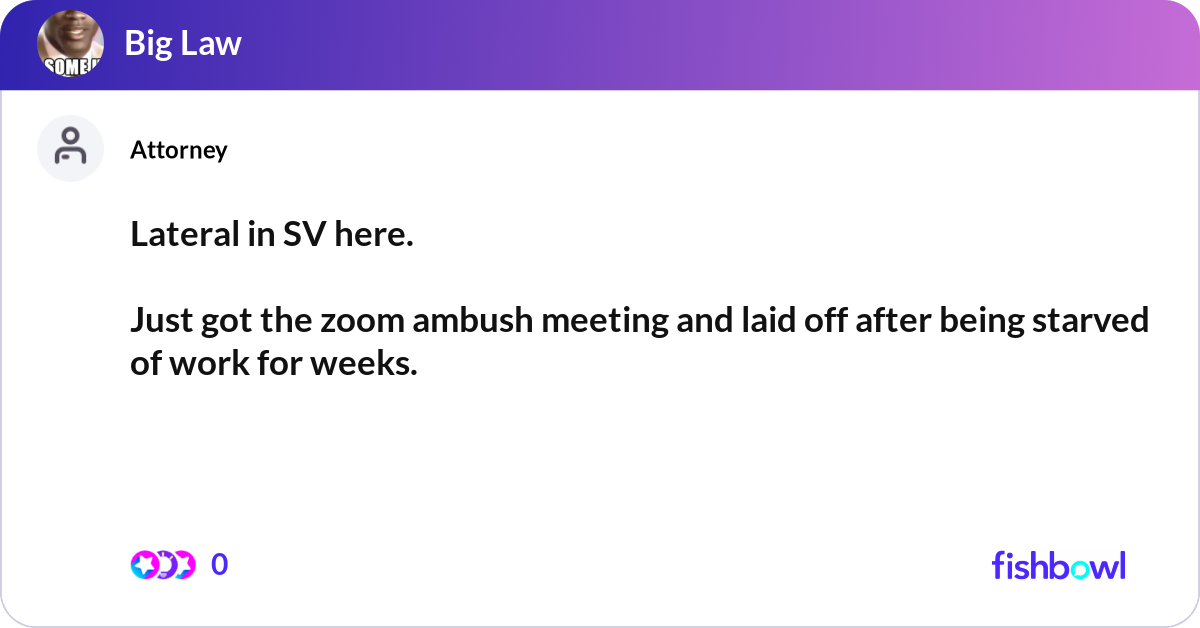 Lateral in SV here. Just got the zoom ambush meet... | Fishbowl