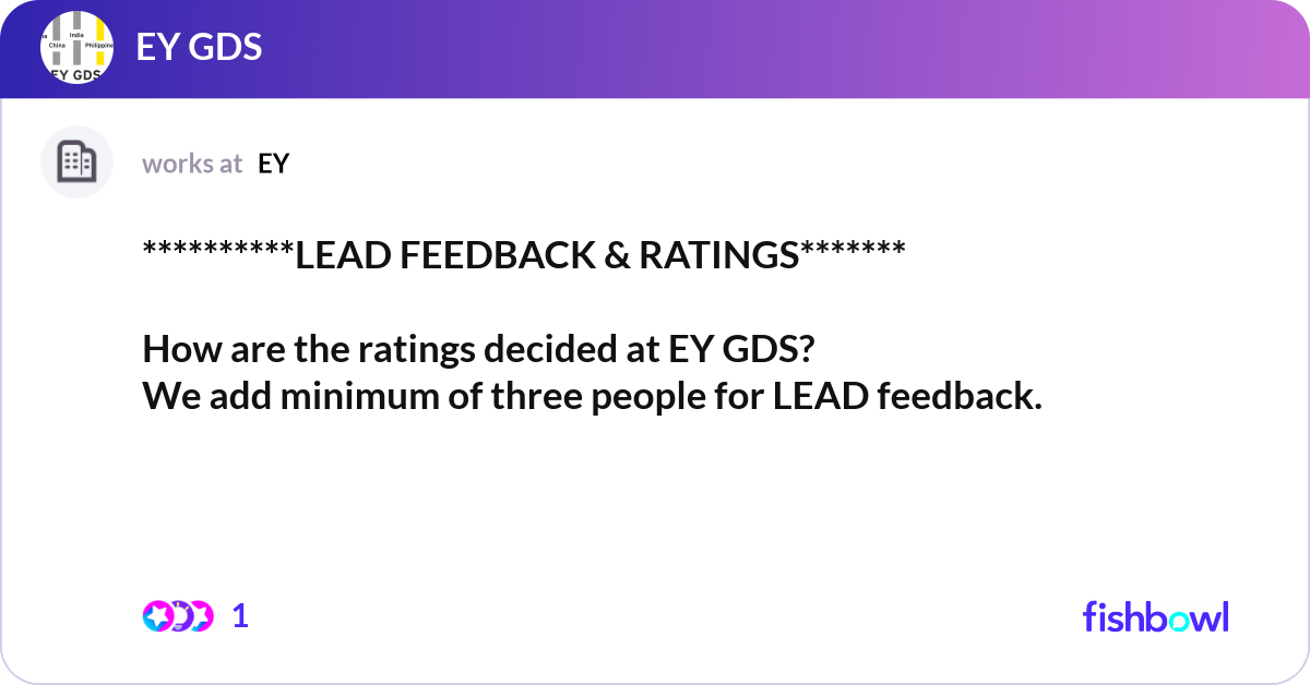 LEAD FEEDBACK & RATINGS******* How are ... | Fishbowl
