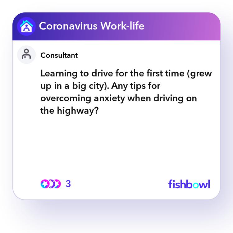 Learning to drive for the first time (grew up in a... | Fishbowl