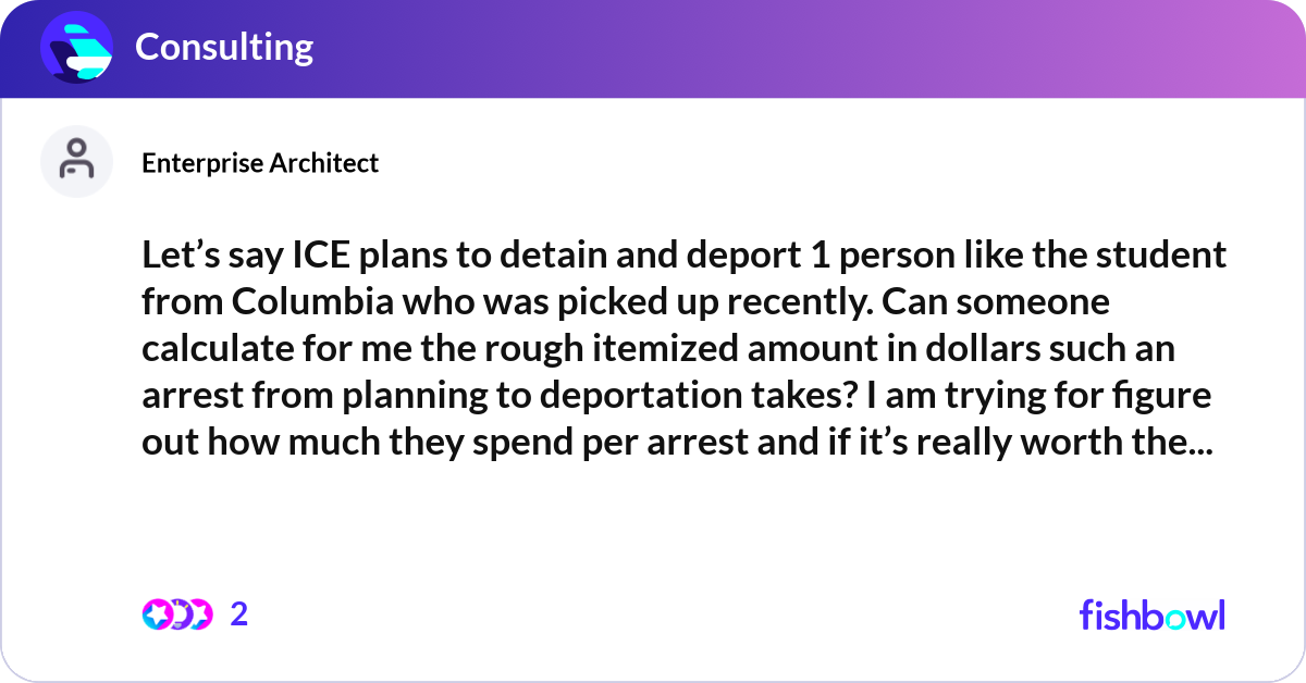 Let’s say ICE plans to detain and deport 1 person ... | Fishbowl