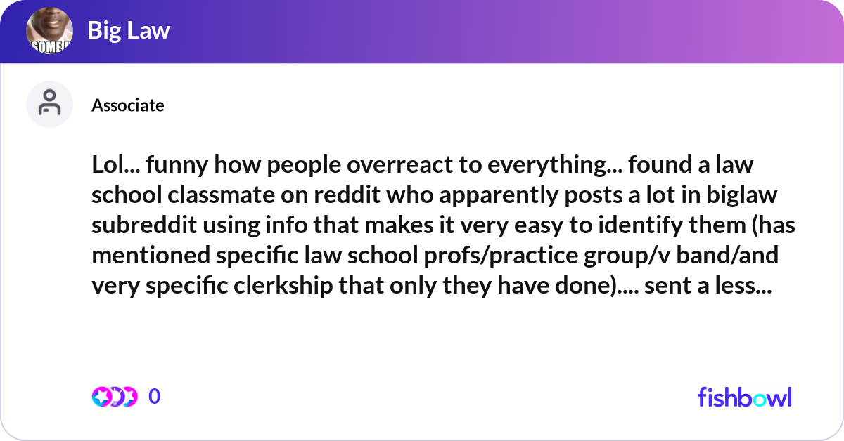 Lol... funny how people overreact to everything...... | Fishbowl