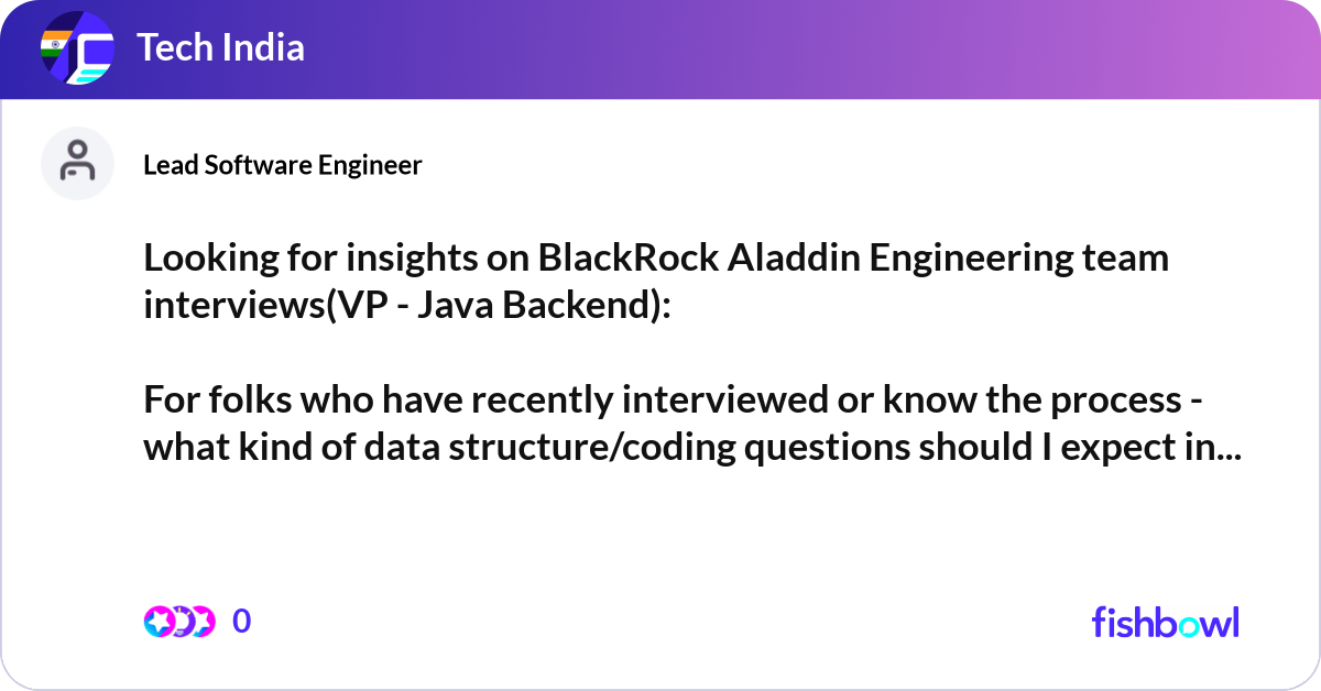 Looking for insights on BlackRock Aladdin Engineer... | Fishbowl