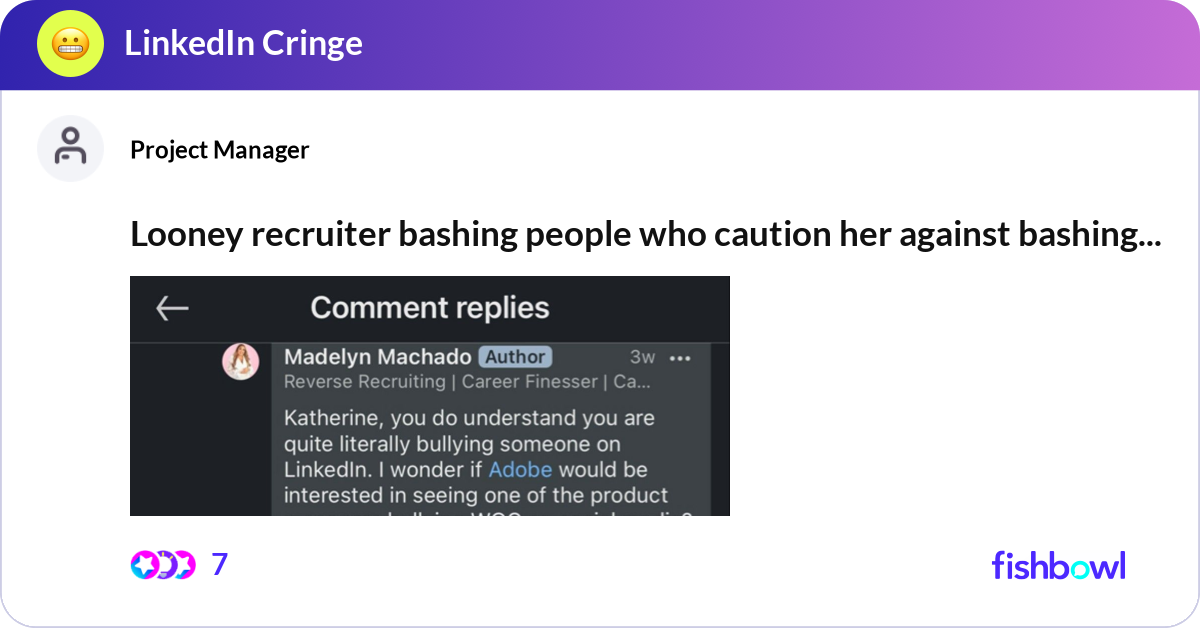 Looney recruiter bashing people who caution her ag... | Fishbowl