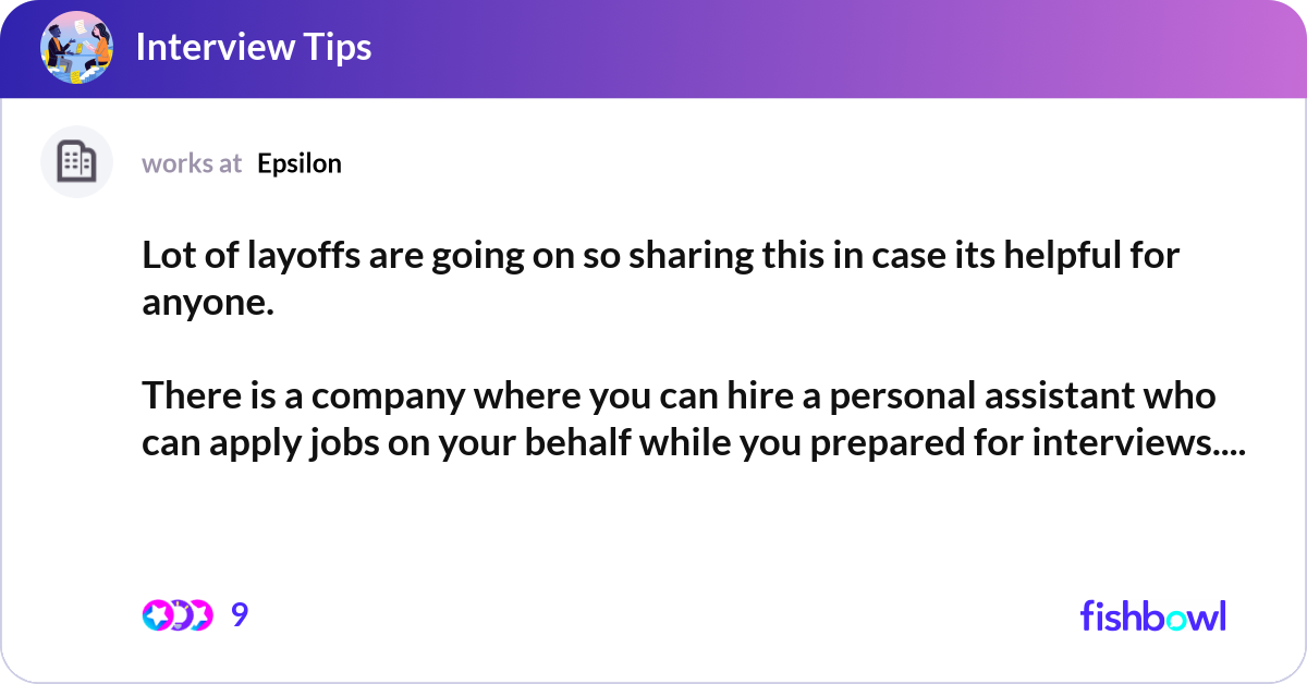 Lot of layoffs are going on so sharing this in cas... | Fishbowl
