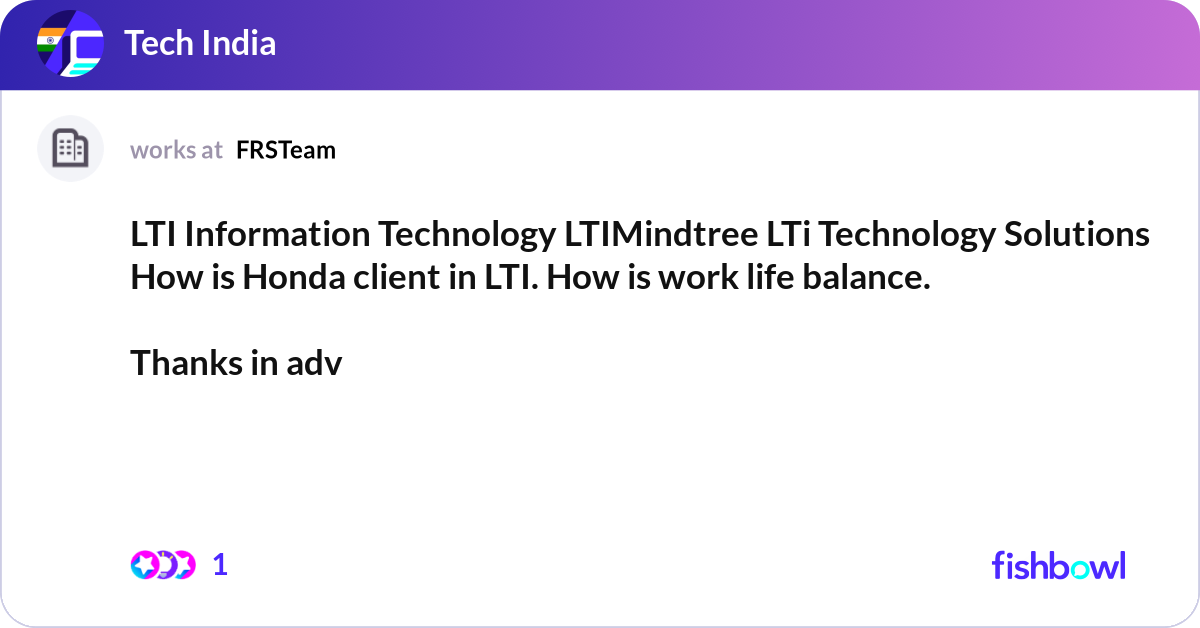 LTI Information Technology LTIMindtree LTi Technol... | Fishbowl