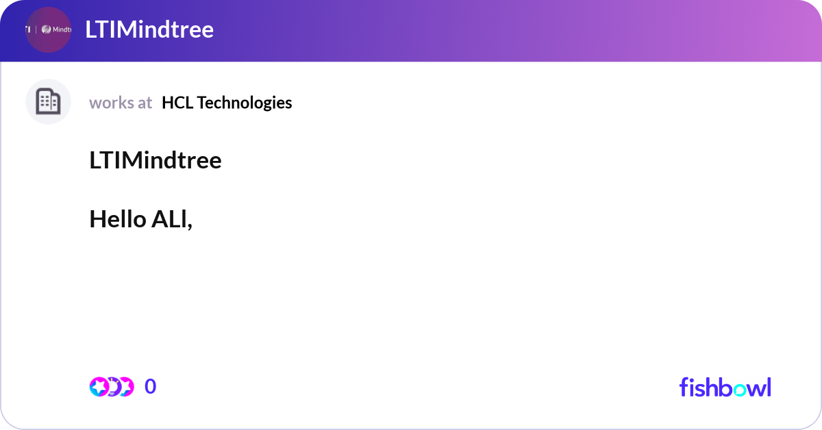 LTIMindtree Hello ALl, Do we need to visit clie... | Fishbowl