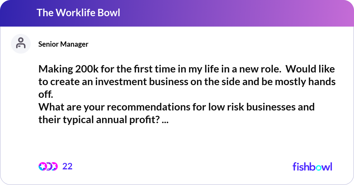 Making 200k for the first time in my life in a new... | Fishbowl