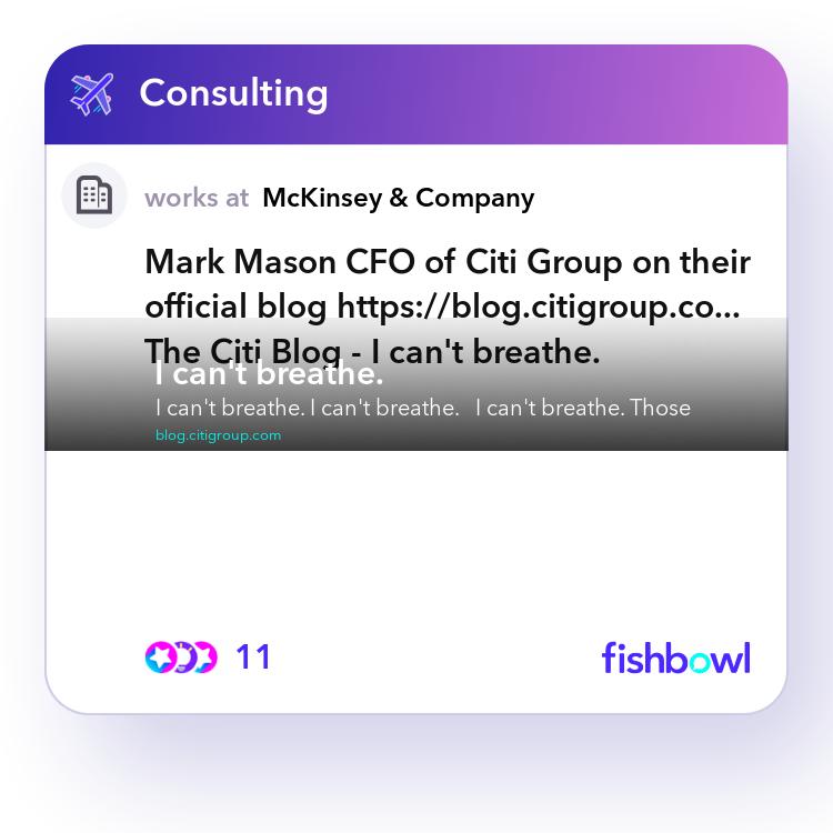 Mark Mason CFO of Citi Group on their official blo... | Fishbowl