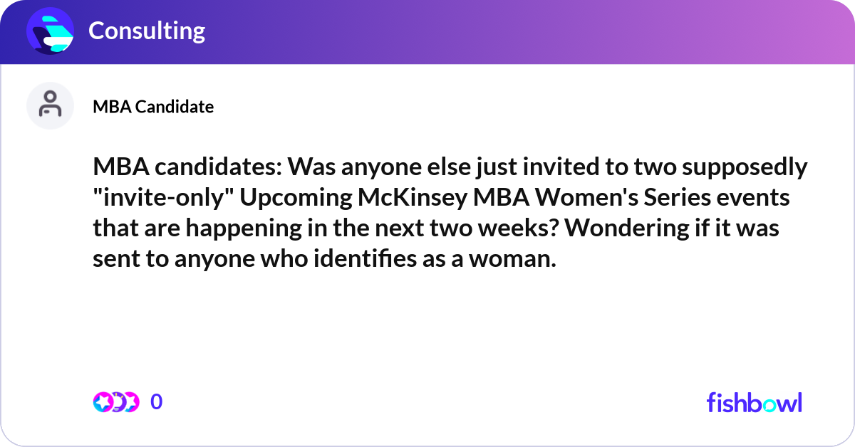 MBA candidates: Was anyone else just invited to tw... | Fishbowl