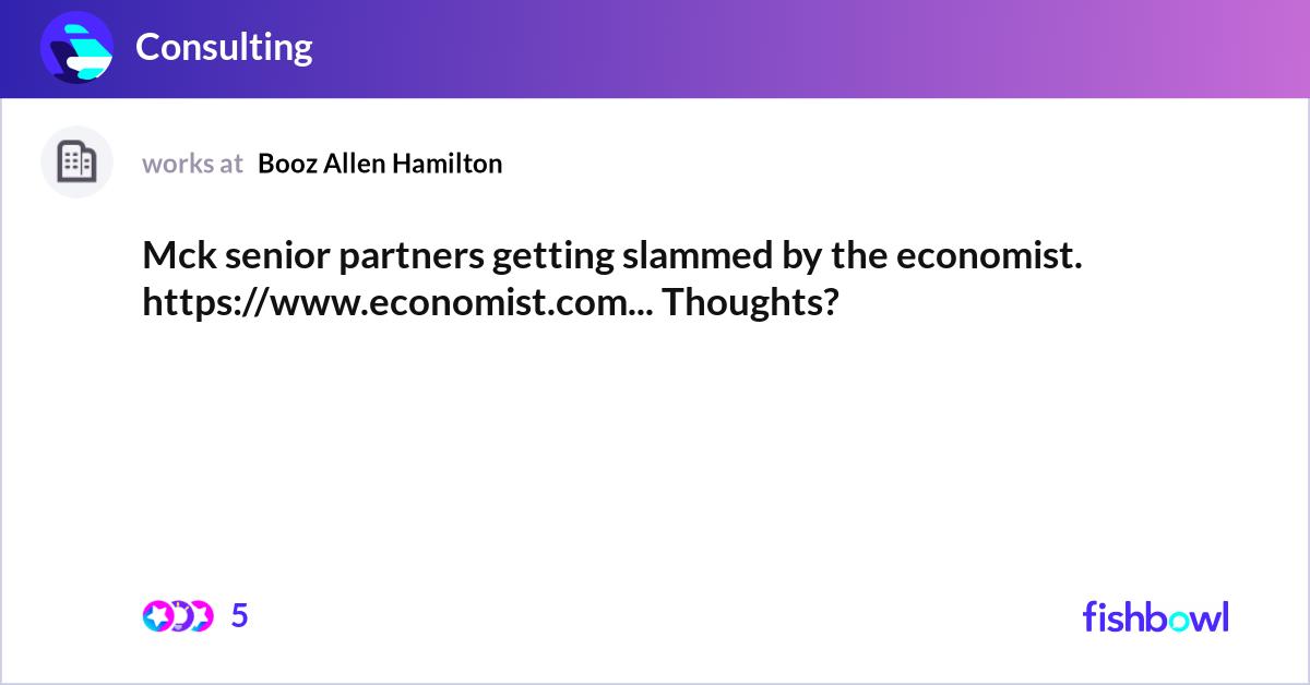 Mck senior partners getting slammed by the economi... | Fishbowl
