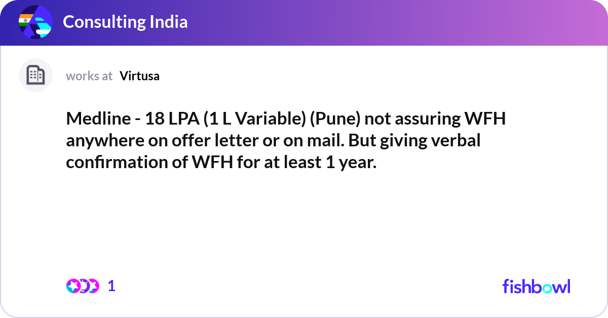 Medline - 18 LPA (1 L Variable) (Pune) not assurin... | Fishbowl