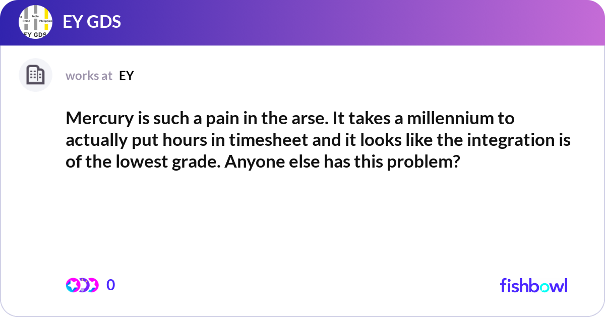 Mercury is such a pain in the arse. It takes a mil... | Fishbowl