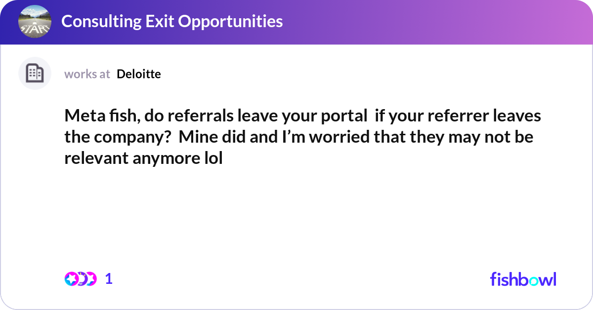 Meta fish, do referrals leave your portal if your... | Fishbowl